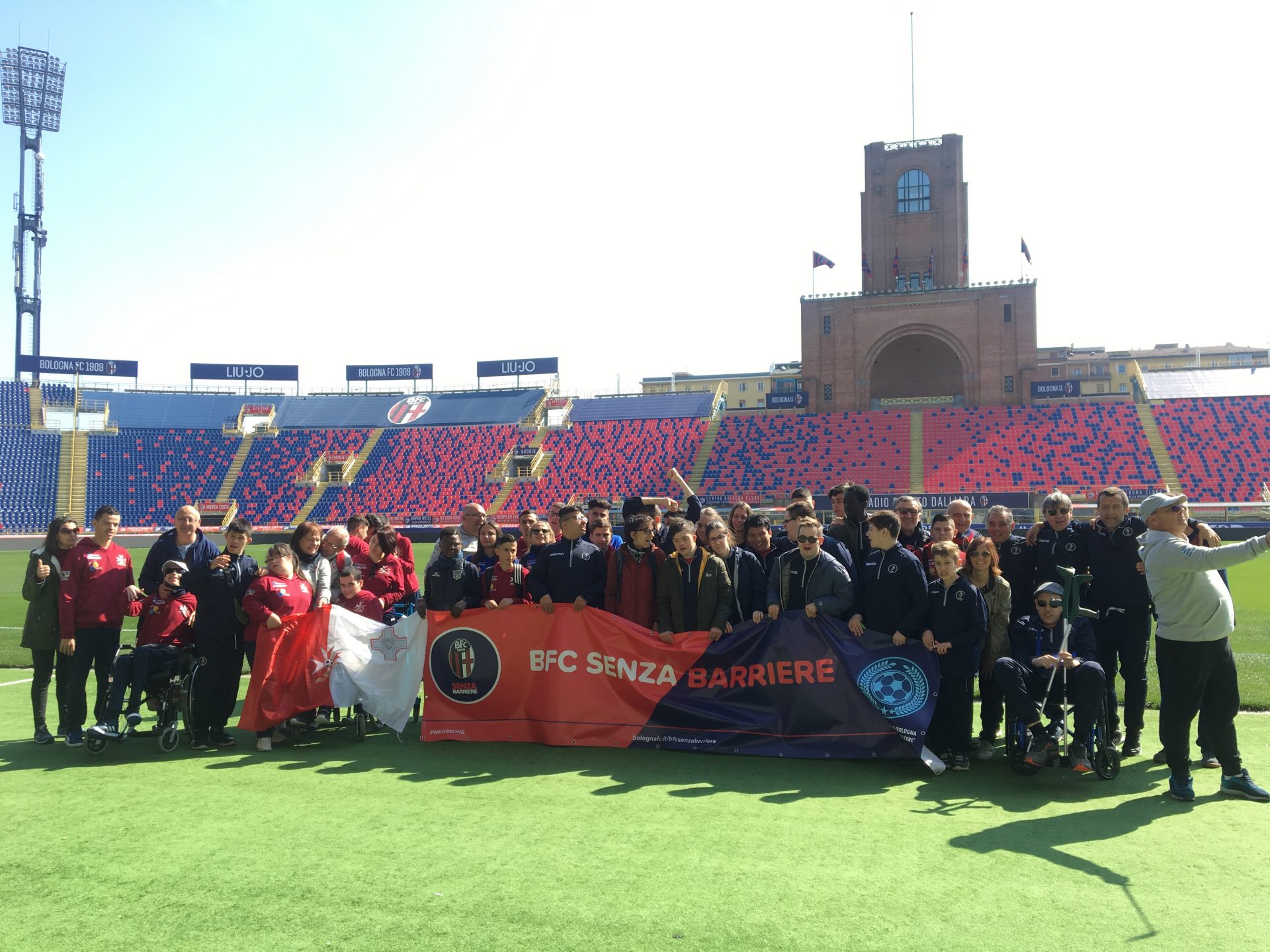 BFC Senza Barriere e Frame Football Malta in visita al Dall’Ara – Bolognafc