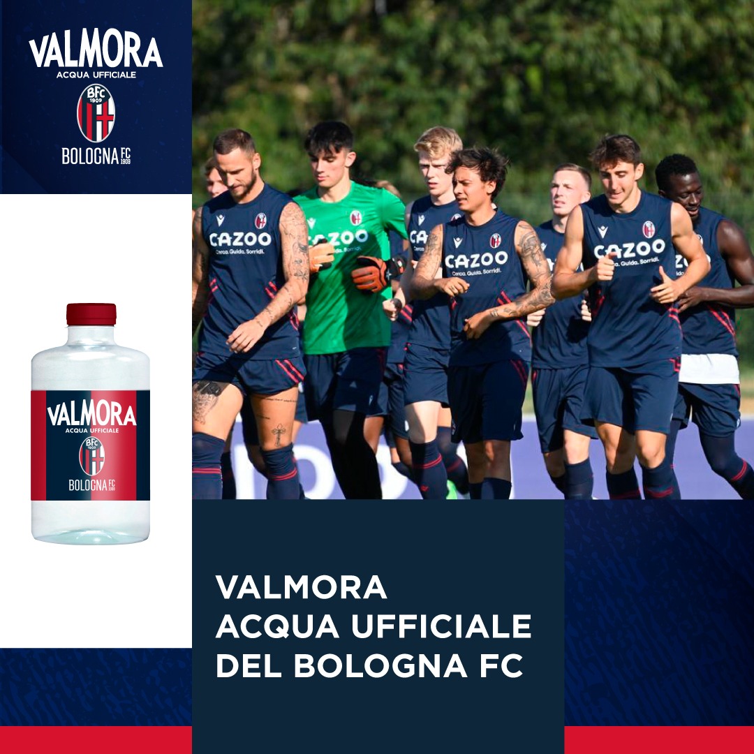 Valmora acqua ufficiale del Bologna per la stagione 2022-23 – Bolognafc